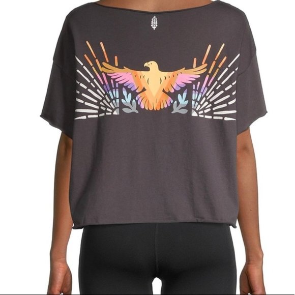 Free People | Tops | Free People Smokin Hot Eagle Graphic Slouchy Tee ...